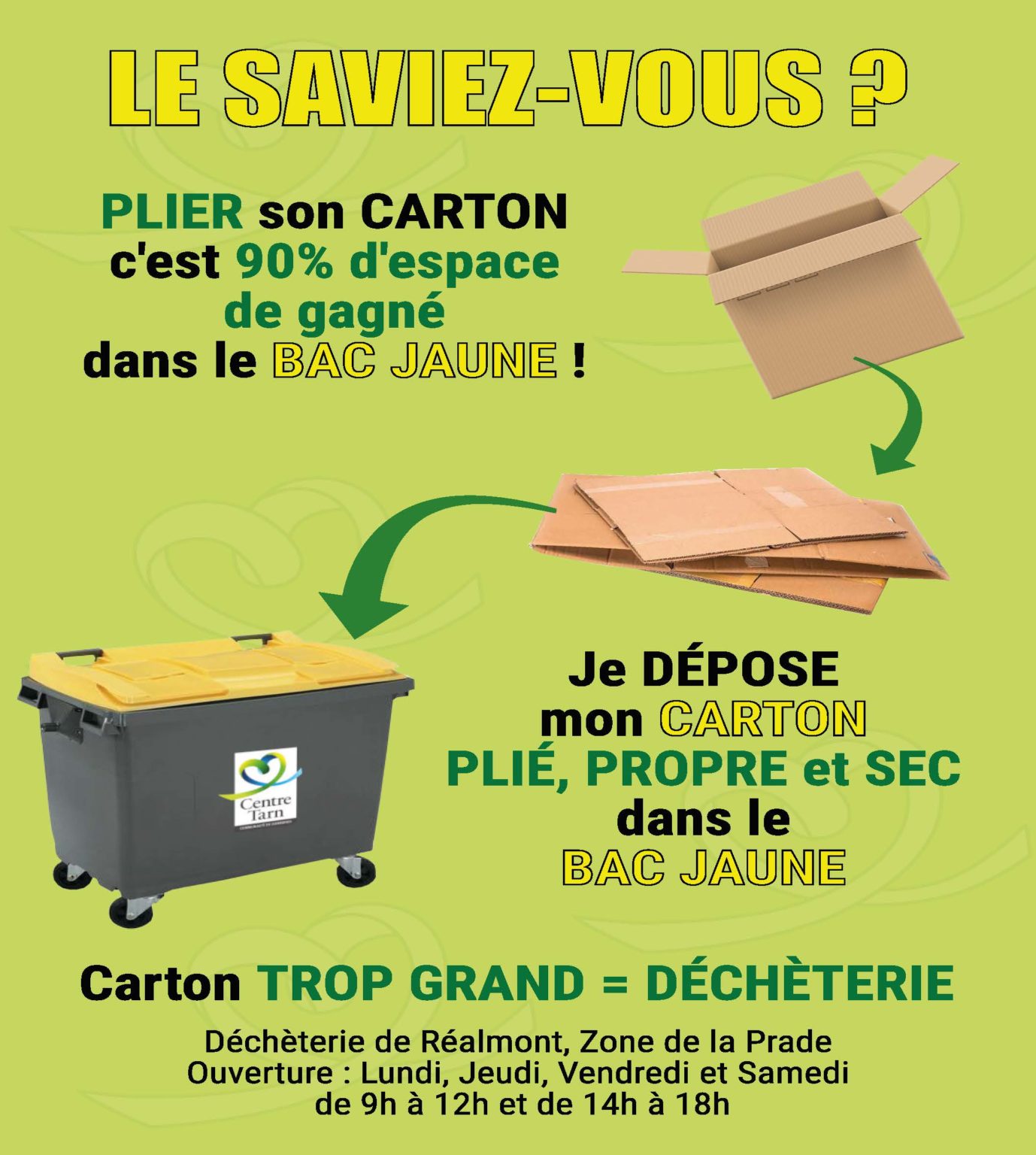 Cartons dans le bac jaune : c'est plié ! - Communauté de Communes ...